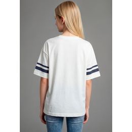 Kangaroos M&auml;dchen T-Shirt "Kangaroos Shirt im sportivem Look", wei&szlig;, Gr. 128, bedruckt, Single Jersey, Obermaterial: 100% Baumwolle, Shirts, l&auml;ssige