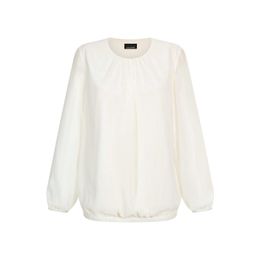 GOLDNER Damen Klassische Bluse "Jerseybluse mit Falten-Details", wei&szlig;, Modisch, Gr. 54, Obermaterial: 67% Polyester PES. 30% Viskose CV. 3% Elasthan