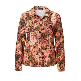 GOLDNER Damen Kurzjacke "Printjacke mit Paisley-Muster", braun, Gr. 50, Obermaterial: 86% Baumwolle CO. 12% Polyester PES. 2% Elasthan EL., Jacken,