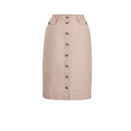 GOLDNER Damen Schlupfrock "Brauner Damen-Cargo-Rock mit Taschen", grau, Gr. 52, Obermaterial: 55% Leinen LI. 45% Baumwolle CO., R&ouml;cke,