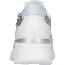 Waldl&auml;ufer WALDL&Auml;UFER Damen Keilsneaker "H-CARLA", Gr. 7,5, wei&szlig;, Nappaleder, unifarben mit Farbeinsatz, Schuhe, Schn&uuml;rschuh, Halbschuh, Freizeitschuh mit