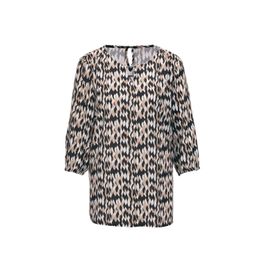 GOLDNER Damen Schlupfbluse "Kurzgr&ouml;&szlig;e Druckbluse mit raffinierter Ausschnittl&ouml;sung", schwarz, Gr. 21, Obermaterial: 100% Viskose CV., Blusen,