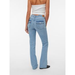 V&eacute;ro Moda VERO MODA Damen Bootcut-Jeans "VMFLASH MR FLARED POCKET JNS RA3043 NOOS"light blau denim, Gr. L, unifarben, Denim/Jeans, Obermaterial: 85% Baumwolle,
