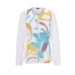 GOLDNER Damen Sommerjacke "Jerseyjacke mit Pailletten", wei&szlig;, Gr. 40, Obermaterial: 92% Baumwolle CO. 8% Elasthan EL., Jacken, Pailletten