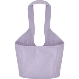 Urban Classics Damen Muskelshirt "Urban Classics Damen Ladies Rib Knit Crossed Neckholder Top", lila, Gr. L, unifarben, 35% Polyacryl, 35% Viskose,