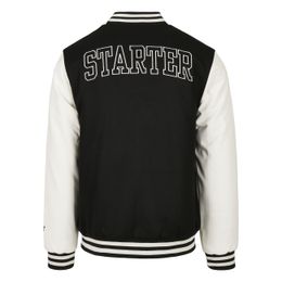 Herren Collegejacke "Starter Black Label Herren Starter College Jacket", schwarz-wei&szlig;, Gr. M, STARTER Black Label, mehrfarbig, 50% Wolle, 50%