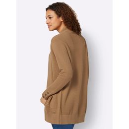 Casual Looks Damen Strickjacke, braun, Gr. 52, unifarben, 50% Baumwolle, 50% Polyacryl, Strickjacken