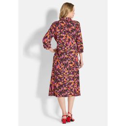GOLDNER Damen Sommerkleid "Flie&szlig;endes Viskosekleid mit Knopfleiste", rot, Gr. 42, Obermaterial: 100% Viskose CV., Kleider, Manschetten&auml;rmel