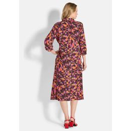 GOLDNER Damen Sommerkleid "Flie&szlig;endes Viskosekleid mit Knopfleiste", rot, Gr. 46, Obermaterial: 100% Viskose CV., Kleider, Manschetten&auml;rmel