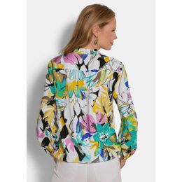 GOLDNER Damen Schlupfbluse "Viskosebluse mit Blumenprint", bunt, Gr. 46, Obermaterial: 100% Viskose CV., Blusen, Sattel im R&uuml;ckteil