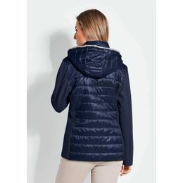 GOLDNER Damen Kurzjacke "Kurzgr&ouml;&szlig;e Steppjacke mit abnehmbarer Kapuze", blau, Gr. 20, Obermaterial: 60% Polyester PES. 40% Polyamid PA., Jacken,