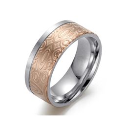Firetti Damen Trauring "Schmuck Geschenk "LIEBE" bicolor, ca. 6,0mm breit, ca. 8,0mm breit", 66, ohne Zirkonia, Edelstahl, 8mm, rosa, Edelstahl,