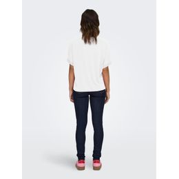 Only Damen T-Shirt "ONLFREE LIFE S/S FOLD-UP TOP BOX JRS"cloud dancer print:free hearts, Gr. S, bedruckt, Jersey, Obermaterial: 70% Modal, 30%
