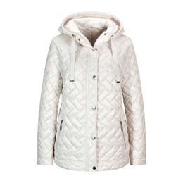 GOLDNER Damen Kurzjacke "Kurzgr&ouml;&szlig;e &Uuml;bergangsjacke mit Kapuze", beige, Gr. 23, Obermaterial: 100% Polyamid PA., Jacken, Mit dekorativen Ripsb&auml;ndern