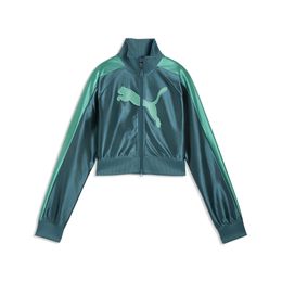 Trainingsjacke Puma "FUTURE.Puma.ARCHIVE T7 Cropped Trainingsjacke Damen", Damen, Gr. S, emerald ice gr&uuml;n, Obermaterial: 100% Polyester. Rippe: 2% Elasthan, 98% Polyester, Jacken Trainingsjacke