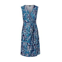 GOLDNER Damen Abendkleid "Kurzgr&ouml;&szlig;e Kleid in Wickeloptik", blau, festlich, Gr. 19, Obermaterial: 95% Polyester PES. 5% Elasthan EL., Kleider,
