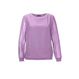 GOLDNER Damen Klassische Bluse "Schlupfbluse", lila, Gr. 52, Obermaterial: 100% Polyester PES., Blusen, Luftiiger Chiffon