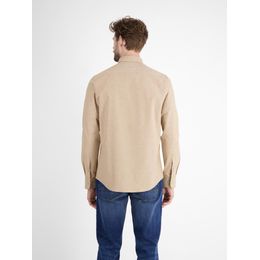 Lerros Herren Langarmhemd "Oxford Solid", beige, Gr. L, unifarben, Web, Obermaterial: 98% Baumwolle, 2% Elasthan, Hemden, mit Button-Down-Kragen