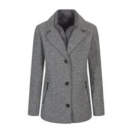 GOLDNER Damen Kurzjacke "Moderne Wolljacke mit Steppeinsatz", grau, Gr. 52, Obermaterial: 90% Polyester PES. 10% Wolle mw., Jacken, Mit Steppeinsatz