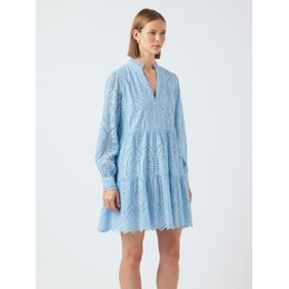 Y.A.S Damen Blusenkleid "YASHOLI LS DRESS S. NOOS"clear sky, Gr. M, unifarben, Web, Obermaterial: 100% Baumwolle, Kleider, Sommerkleid