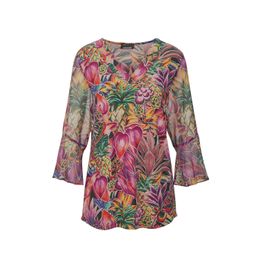 GOLDNER Damen Schlupfbluse "Bunte Tunika mit floralem Print", bunt, Gr. 38, Obermaterial: 95% Viskose CV. 5% Elasthan EL., Blusen, Florales Muster