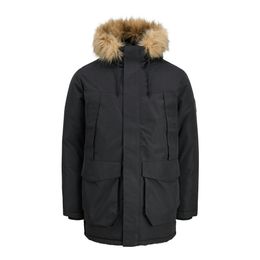 Jack & Jones PlusSize Herren Parka "JJCAMP FAUX FUR PARKA PLS"schwarz, Gr. 6XL, JACK & JONES PLUSSIZE, unifarben, Web, Obermaterial: 100% Polyester, Jacken