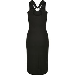 Urban Classics Damen A-Linien-Kleid "Urban Classics Damen Ladies Midi Sleeveless Rib Dress", schwarz, Gr. M, unifarben, 75% Polyester, 20% Viskose,
