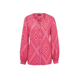 GOLDNER Damen Kurzarmbluse "Bluse mit Tunika Ausschnitt", rosa, Gr. 44, Obermaterial: 100% Viskose CV., Blusen, Kn&ouml;pfe