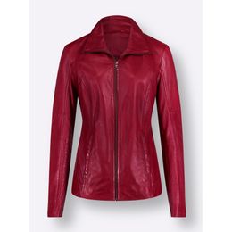 Mainpol Damen Lederjacke, rot, Gr. 38, unifarben, 100% Lammnappaleder, Jacken