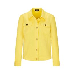 GOLDNER Damen Kurzjacke "Kurzgr&ouml;&szlig;e Baumwolljacke mit edlen Ziern&auml;hten", gelb, Gr. 19, Obermaterial: 98% Baumwolle CO. 2% Elasthan EL., Jacken,