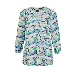GOLDNER Damen Tunika "Kurzgr&ouml;&szlig;e Mit Allover-Print in Tunikaform, 3/4-&Auml;rmeln", gr&uuml;n, Gr. 22, Obermaterial: 100% Viskose CV., Tuniken, keine/nicht