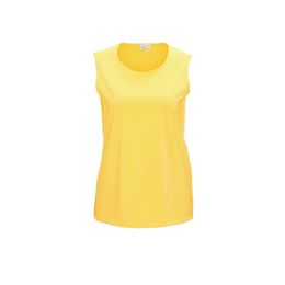 GOLDNER Damen Tr&auml;gertop "Kurzgr&ouml;&szlig;e Gepflegtes Top in formstabiler Ware", gelb, Gr. 25, Obermaterial: 82% Polyester PES. 18% Elasthan EL., Tops, ohne