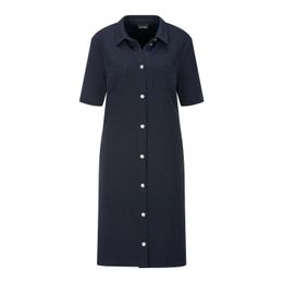 GOLDNER Damen Jerseykleid "Kurzgr&ouml;&szlig;e Polokleid in maritimen Look", blau, Gr. 24, Obermaterial: 70% Polyester PES. 24% Viskose CV. 6% Elasthan EL.,