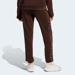 Damen Sporthose "SEASONAL ESSENTIALS FRENCH TERRY, LEOPARDENPRINT, 3-STREIFEN"aurora coffee, multicolor, normal, gr., Gr. M, adidas Sportswear,