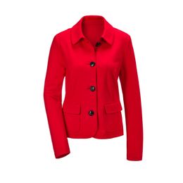 GOLDNER Damen Kurzjacke "Leichte Jacke mit Stehkragen in rot", rot, Gr. 50, Obermaterial: 67% Viskose CV. 27% Polyamid PA. 6% Elasthan EL., Jacken,