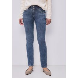 Street One Damen Comfort-fit-Jeans, blau, Gr. 32, unifarben, Jeans, 76% Baumwolle, 18% Lyocell, 4% Elastomultiester, 2% Elasthan, Jeans, Middle Waist