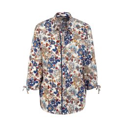 GOLDNER Damen Druckbluse "Viskosebluse mit floralem Muster", beige, Gr. 44, Obermaterial: 100% Viskose CV., Blusen, Jedes Teil ein Unikat