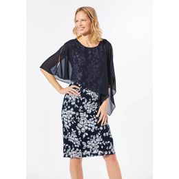 GOLDNER Damen Etuikleid "Kleid aus eleganter Spitze mit Chiffon&uuml;berwurf", wei&szlig;, festlich, Gr. 46, Obermaterial: 93% Polyamid PA. 7% Elasthan EL.,