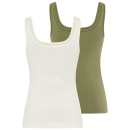 Tanktop HUGO UNDERWEAR, Damen, Gr. M, open gr&uuml;n 340, Jersey, Obermaterial: 95% Baumwolle, 5% Elasthan, tiefer Rundhals, Tops Tanktop, Rundhals