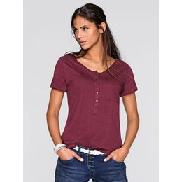 Inspirationen Damen Kurzarmshirt "Shirt"bordeaux, Gr. 40, unifarben, 50% Baumwolle, 50% Modal, Shirts