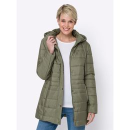WITT Damen Steppjacke mit seitlichen Druckkn&ouml;pfen, khaki, Gr&ouml;&szlig;e 38
