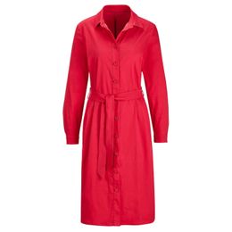 GOLDNER Damen Sommerkleid "Elegantes Hemdblusenkleid mit Bindeg&uuml;rtel", rot, Gr. 46, Obermaterial: 80% Baumwolle CO. 18% Polyamid PA. 2% Elasthan EL.,