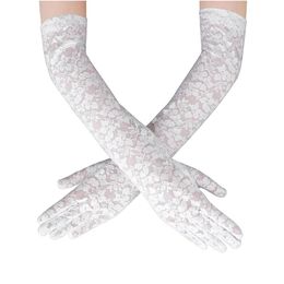 Chilirose Fingerhandschuhe 'Spitzen-Handschuhe CR3071' Damen Gr&ouml;&szlig;e XS/XL wei&szlig;