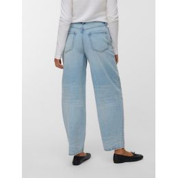 V&eacute;ro Moda VERO MODA Damen Mom-Jeans "VMBILLIE HR BARREL ANK JEANS LI3146 NOOS"light blau denim, Gr. 30, unifarben, Denim/Jeans, Obermaterial: 100% Baumwolle,