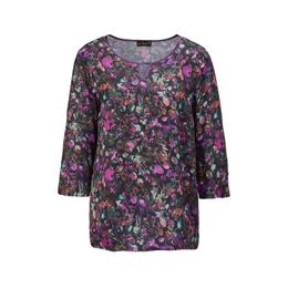 GOLDNER Damen Druckbluse "Seidig flie&szlig;ende Druckbluse", schwarz, Gr. 42, Obermaterial: 100% Polyester PES., Blusen, Ohne