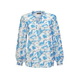 GOLDNER Damen Chiffonbluse "Kurzgr&ouml;&szlig;e Bluse", blau, Gr. 25, Obermaterial: 100% Polyester PES., Blusen, Mit femininen R&uuml;schendetails