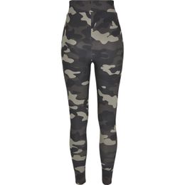Urban Classics Damen Leggings "Urban Classics Damen Ladies High Waist Camo Tech Leggings", gr&uuml;n, Gr. S, 77% Polyester, 23% Elasthan, Hosen
