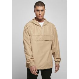 Urban Classics Herren Funktionsmantel "Urban Classics Herren Recycled Basic Pull Over Jacket", beige, Gr. S, 63% Polyester, 37% Polyester (Recycelt),