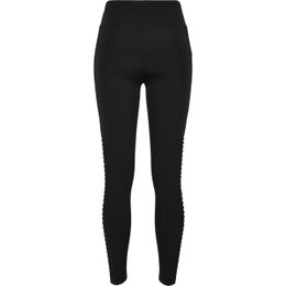 Urban Classics Damen Leggings "Urban Classics Damen Ladies Highwaist Biker Tech Mesh Leggings", schwarz, Gr. 4XL, unifarben, 80% Polyamid, 20%
