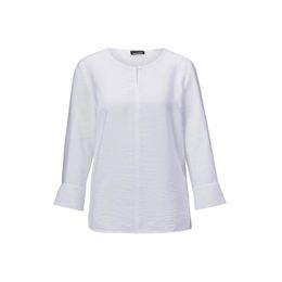 GOLDNER Damen Schlupfbluse "Kurzgr&ouml;&szlig;e Viskosebluse mit 3/4-&Auml;rmeln, Rundhals", wei&szlig;, Gr. 22, Obermaterial: 87% Viskose CV. 13% Polyamid PA., Blusen,